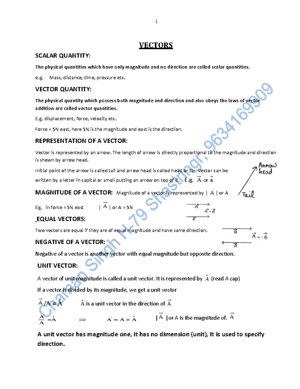 Final vectors 1 (3)V - VECTORS SCALAR QUANTITY: The physical quantities ...