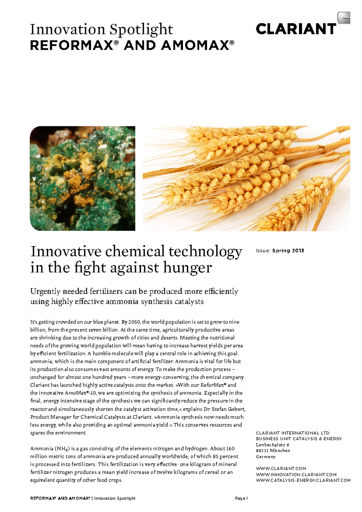 Clariant Brochure Refor Max and Amo Max Innovation Spotlight 2013 EN ...
