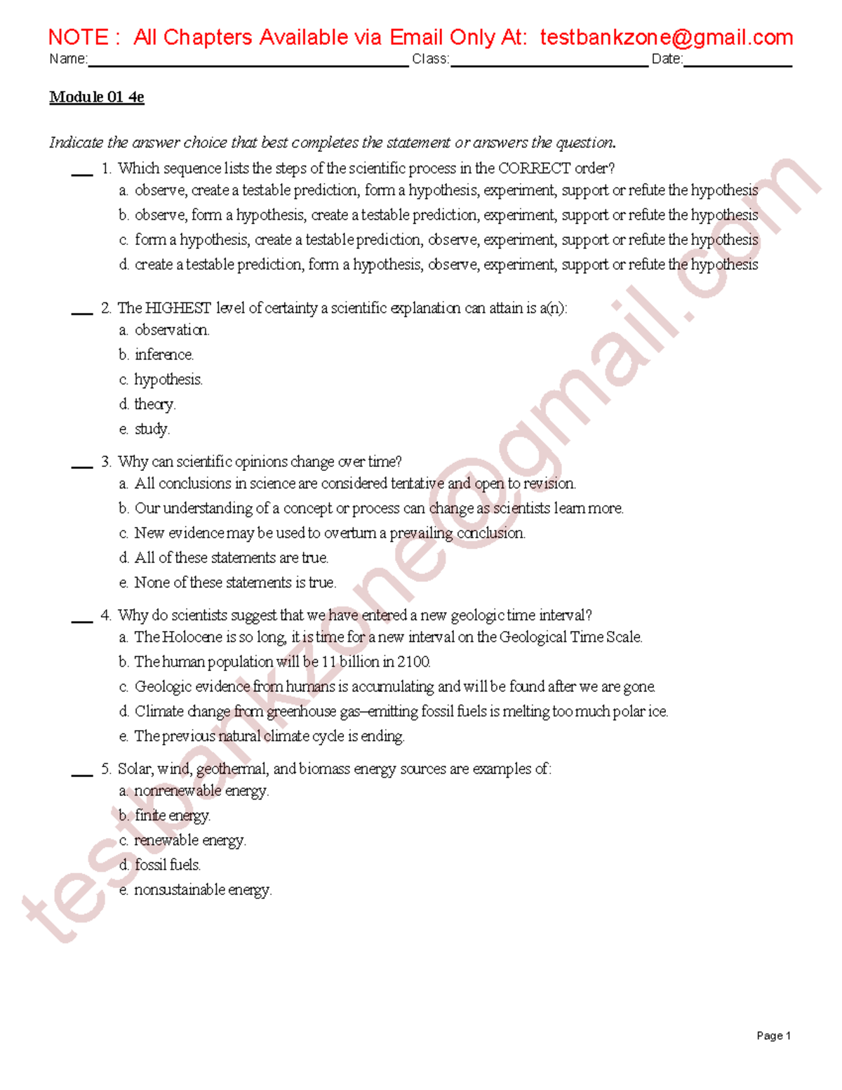 Solutions and Test Bank For Scientific American Environmental Science ...