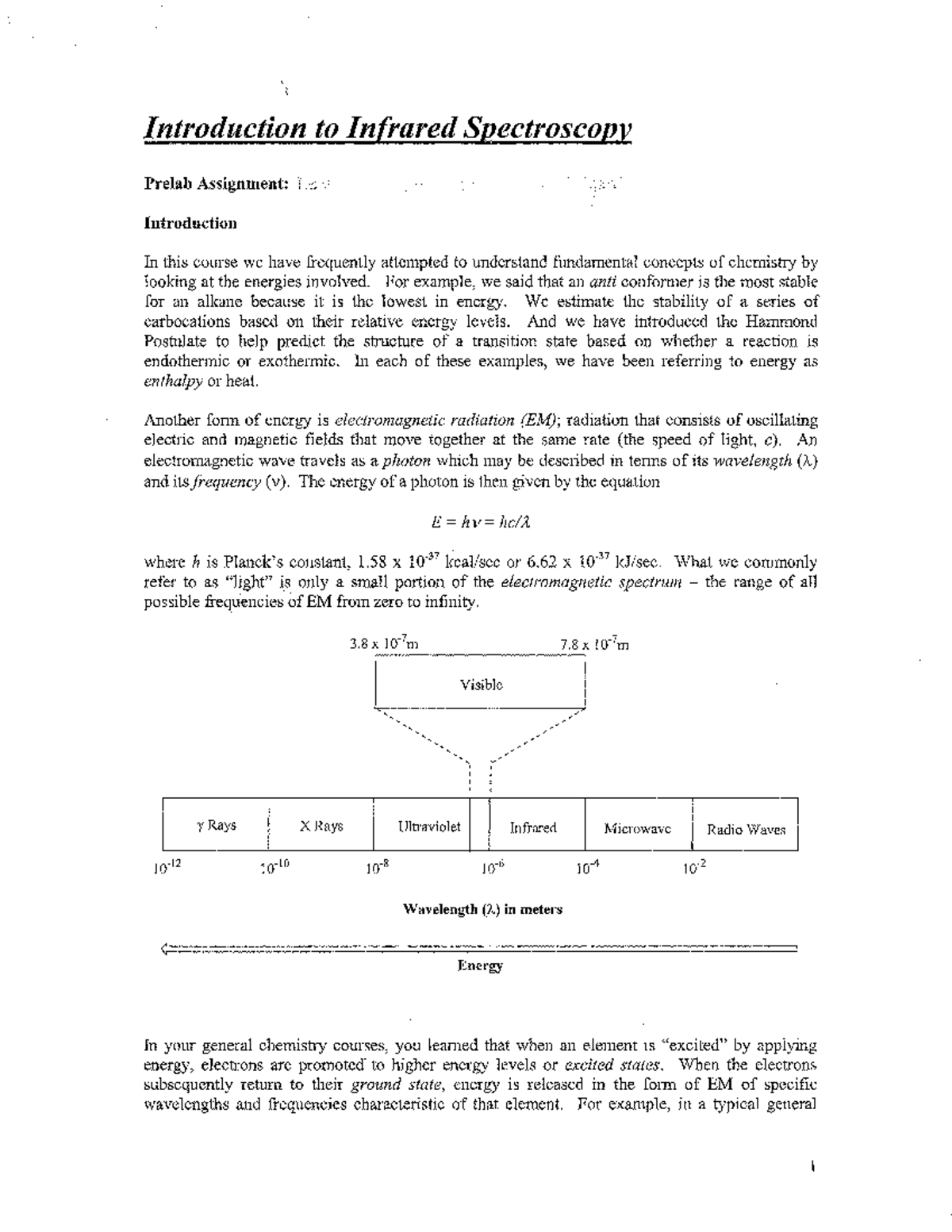 IR Handout - CHEM223 - Studocu