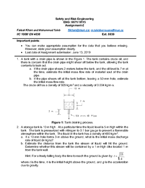 ENGI 9116 - Assignment 1 Solution - W2019 - Advanced Reliability ...