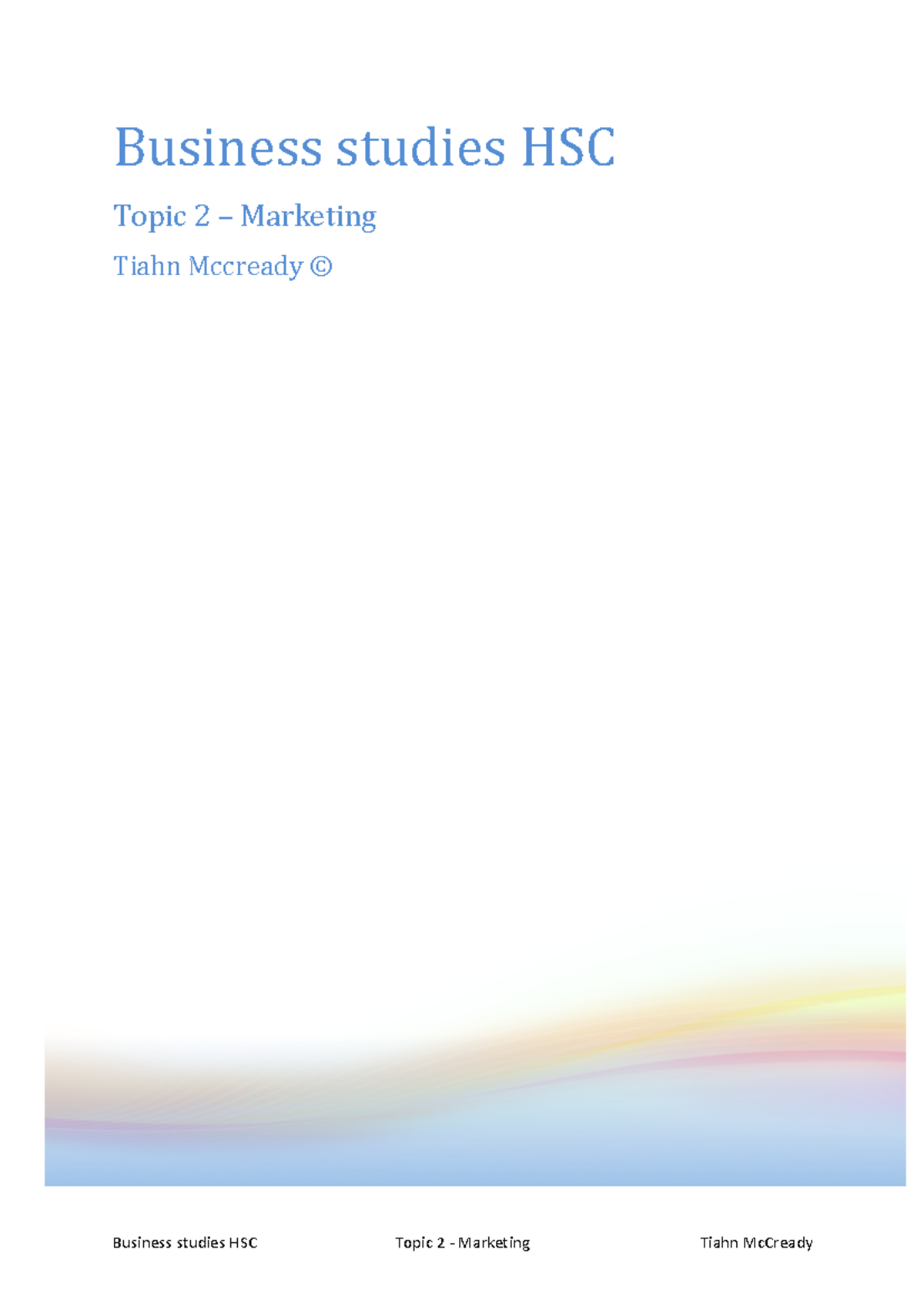 Marketing summary - HSC RESOURCE SURVIVAL KIT - Business studies HSC ...