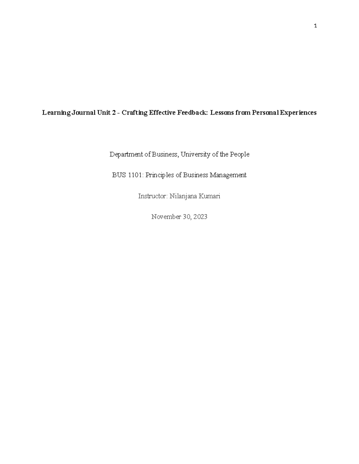 Learning Journal Unit 2 - Carpenter, Bauer, and Erdogan (2010 ...