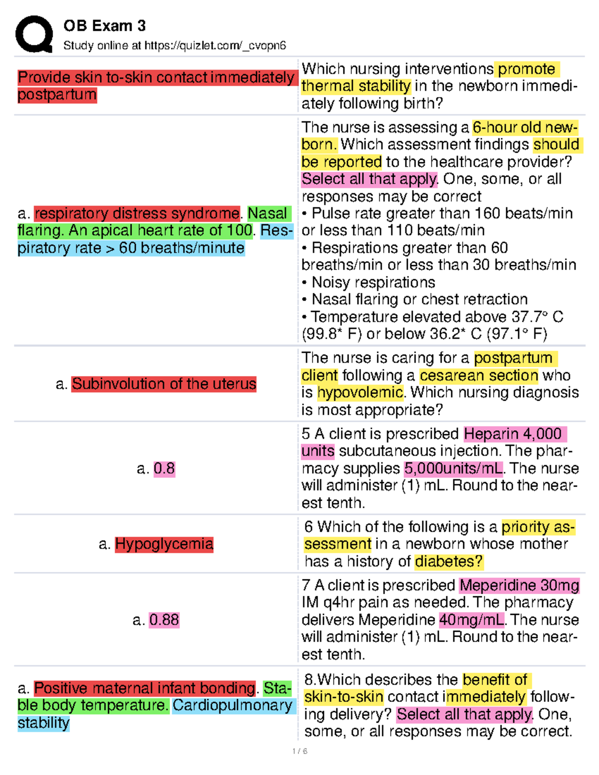 MAT E3 - E3 Notes - Study online at quizlet/_cvopn Provide skin to-skin ...