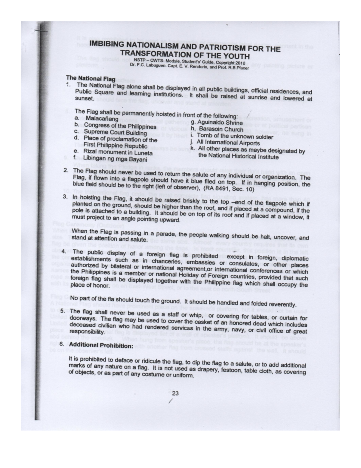 National-FLAG-CWTS - DHVSU- NSTP - Civic Welfare Training Service - Studocu