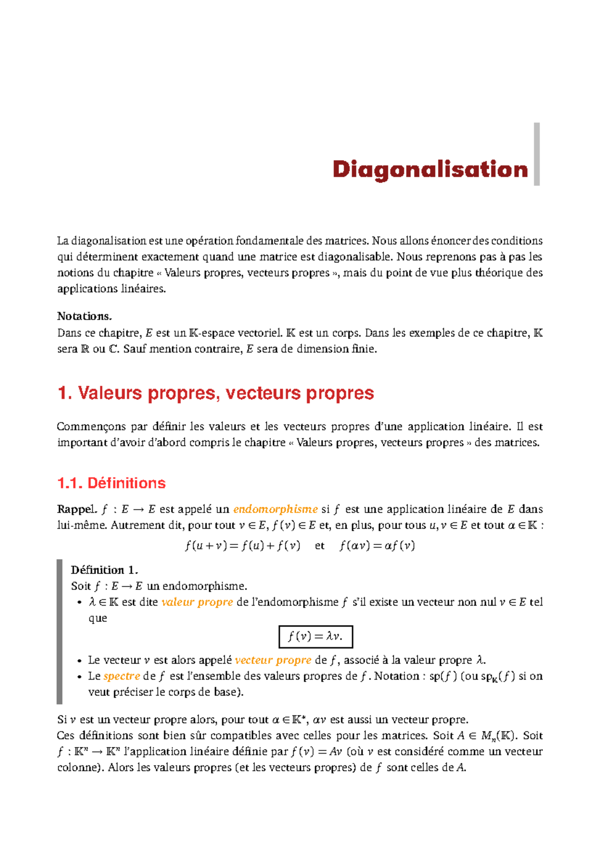 english book for beginners - Diagonalisation La diagonalisation est une opération fondamentale ...