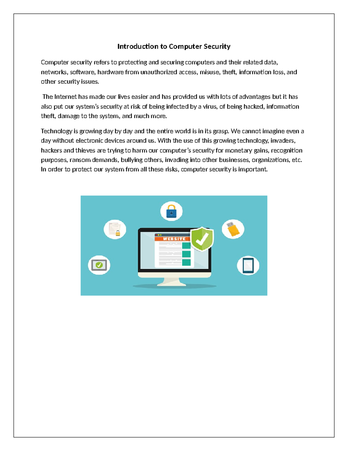 NIS- Report-S - Introduction to Computer Security Computer security ...