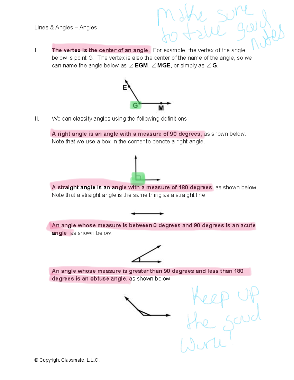 Pre-Algebra - Light notes are always key to success - © Copyright ...