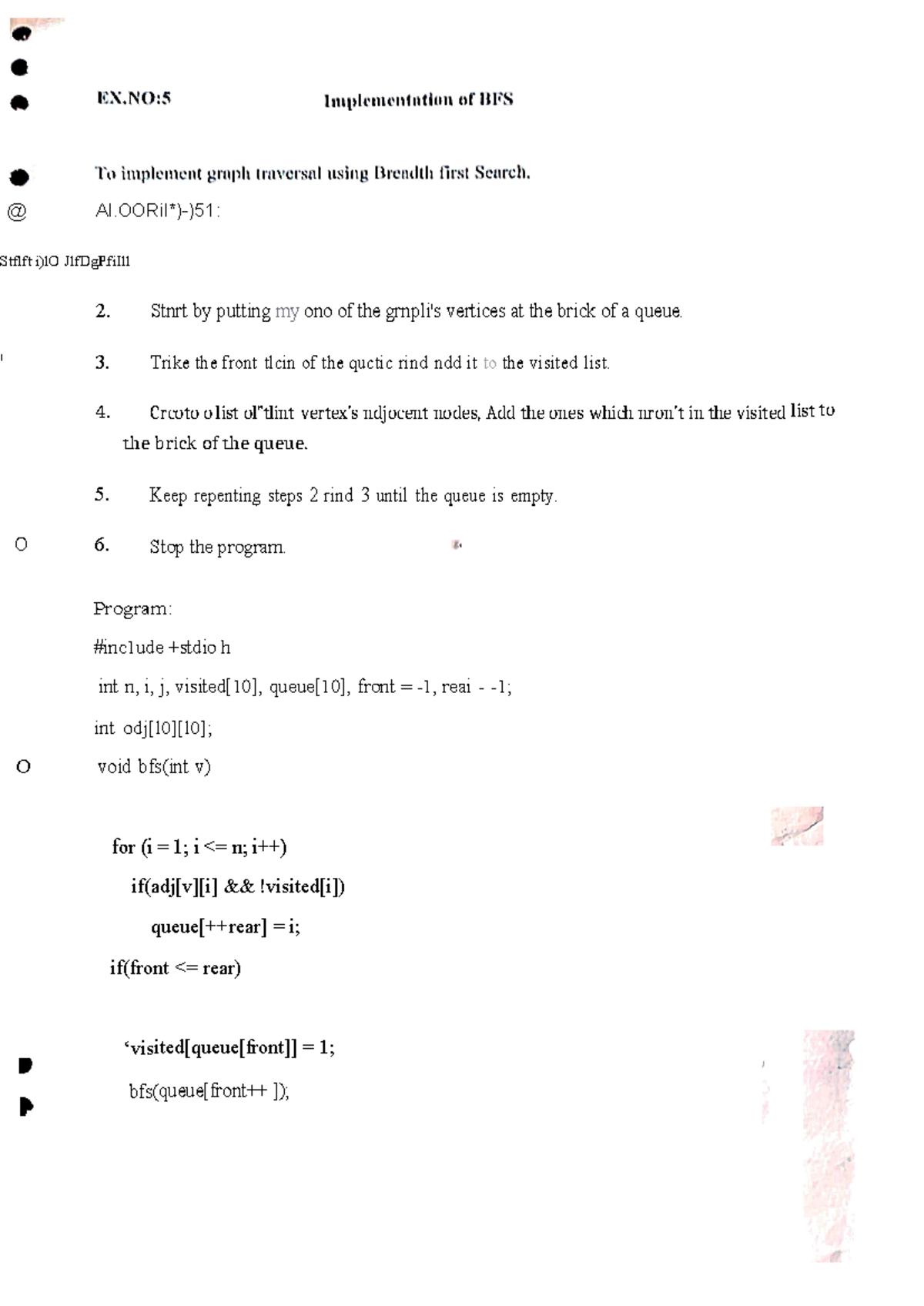 Algorithm -2(1) - @ Al*)-)51: ####### Stflft i)lO JlfDgPfiIll Stnrt by putting my ono of the ...