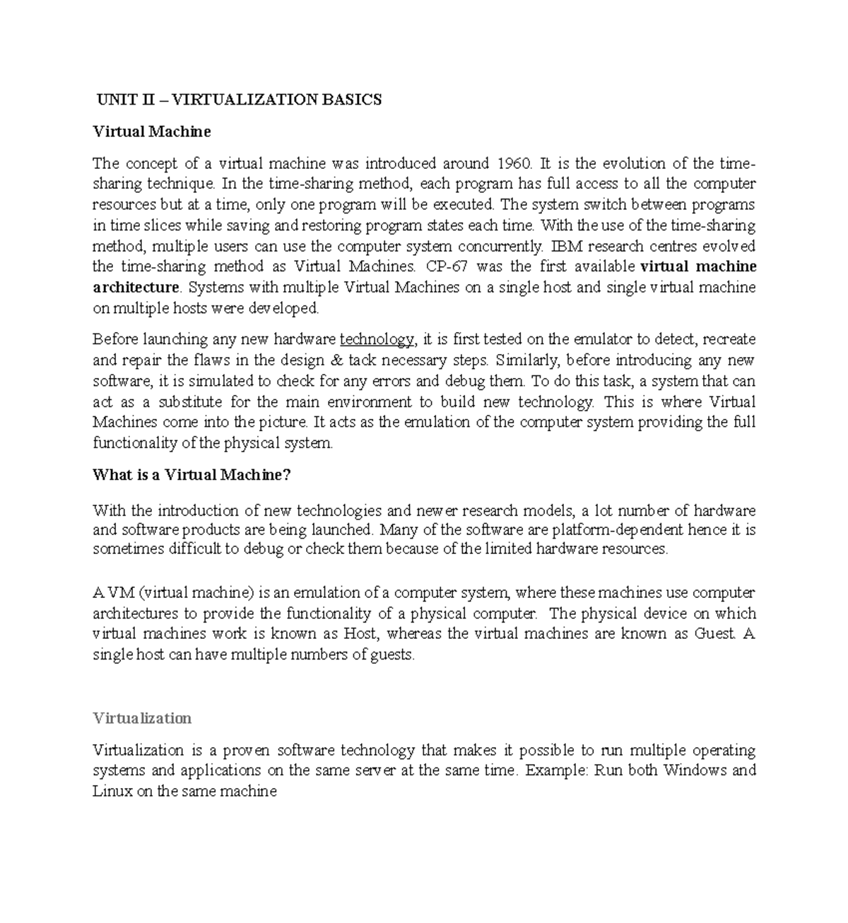 Unit 2 Virtualization Basics Unit Ii Virtualization Basics Virtual