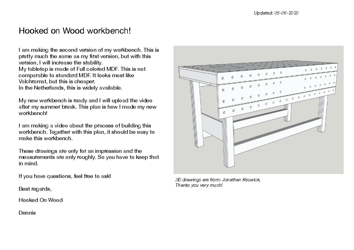 Wood Workbench Garage Journal