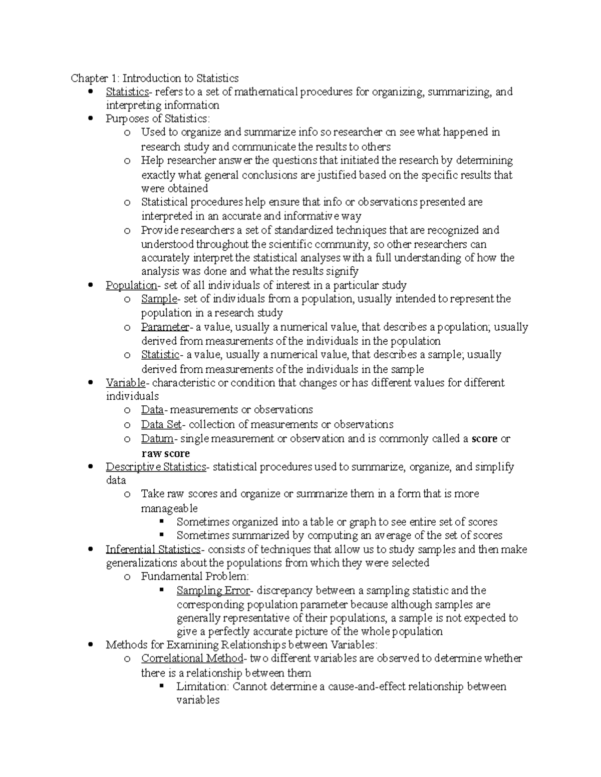 Chapter 1-Introduction to Statistics - Chapter 1: Introduction to ...