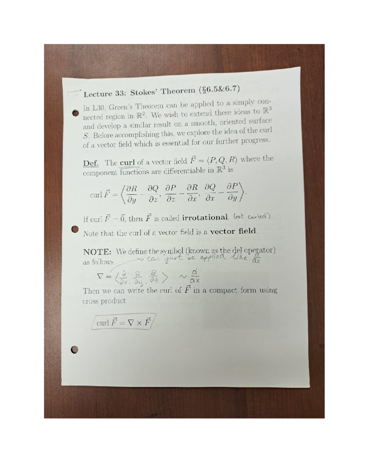 Lecture 33 Notes MAC 2313 - MAC 2313 - Studocu
