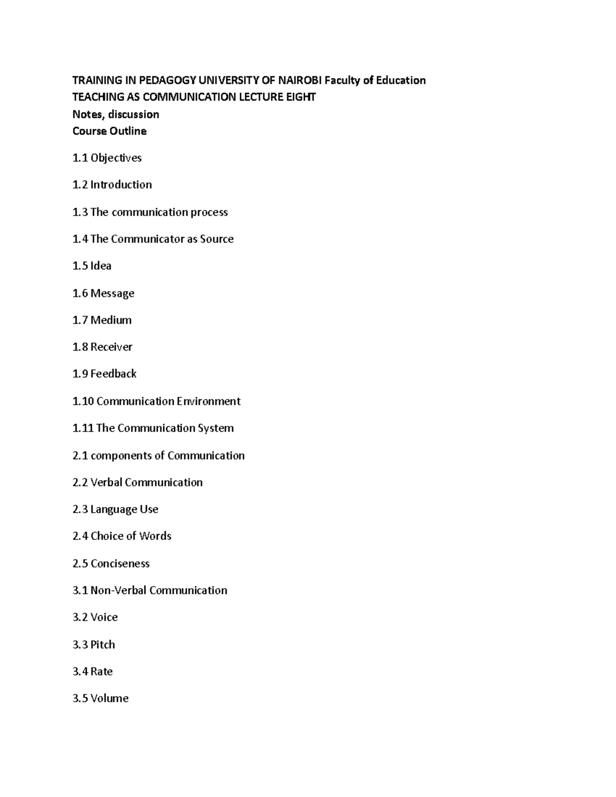 The Whole Concept Of Communication study notes - TRAINING IN PEDAGOGY ...