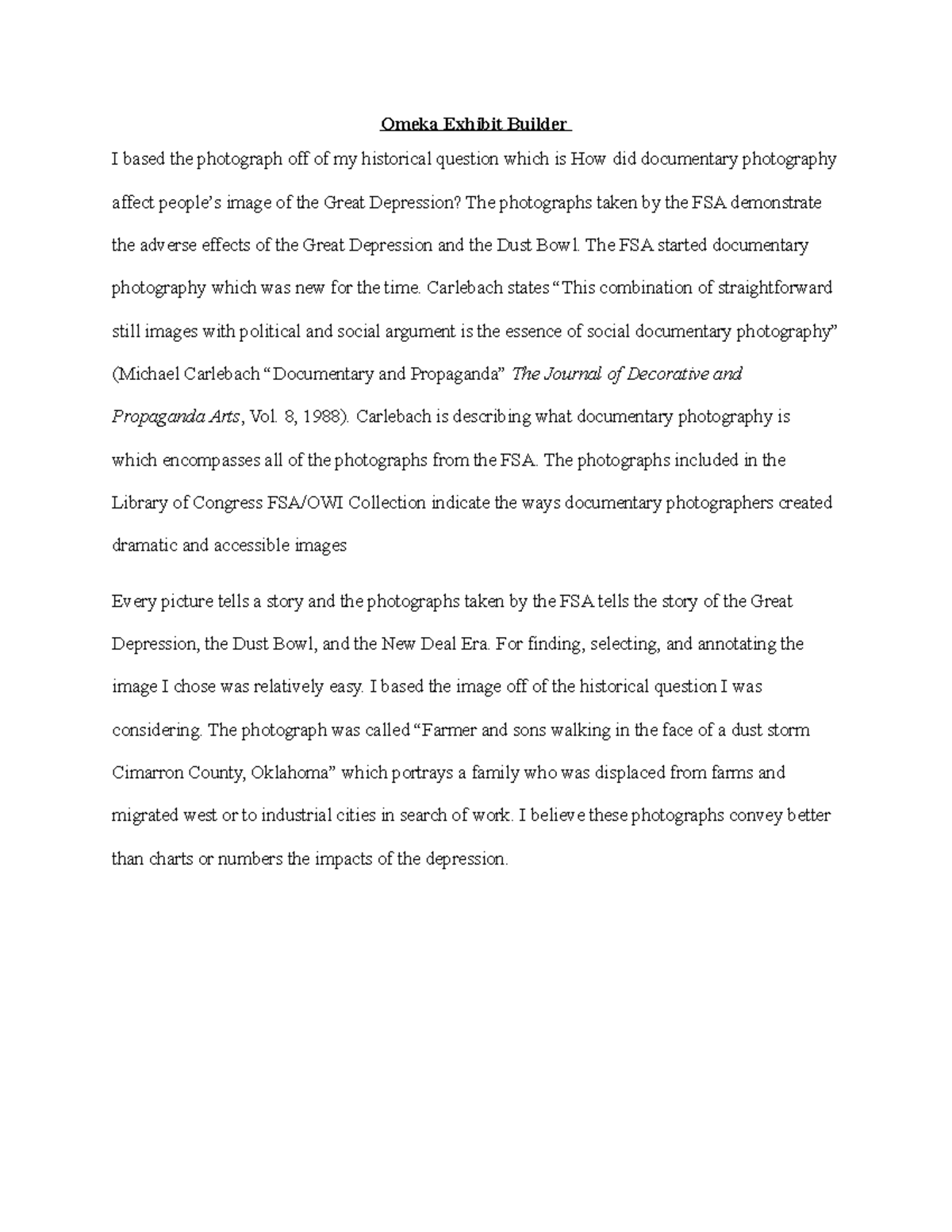 Omeka Exhibit Builder - This was one of our graded assignments in the ...