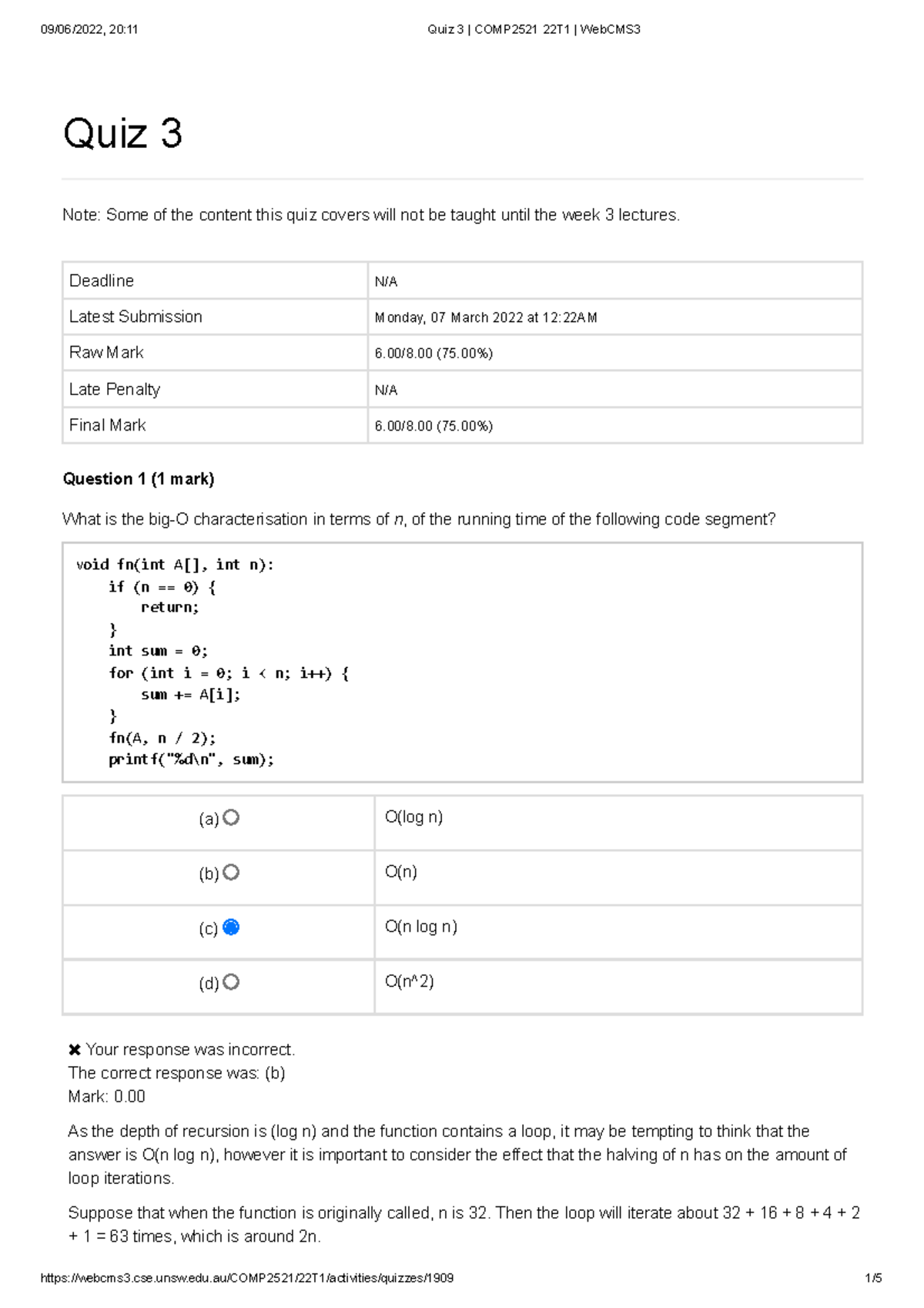 Quiz-3-COMP2521-22T1-Web CMS 3 - Quiz 3 Note: Some of the content this quiz covers will not be ...