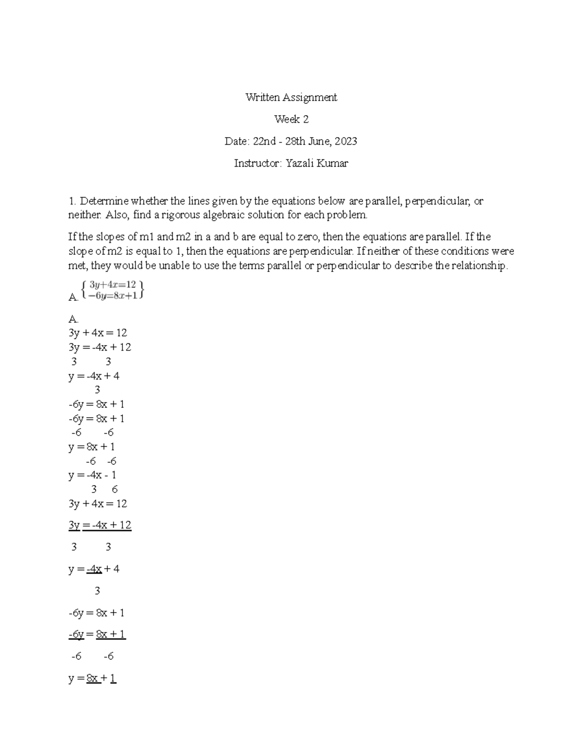 Written assignment unit 2 math-1 - Written Assignment Week 2 Date: 22nd - 28th June, 2023 - Studocu