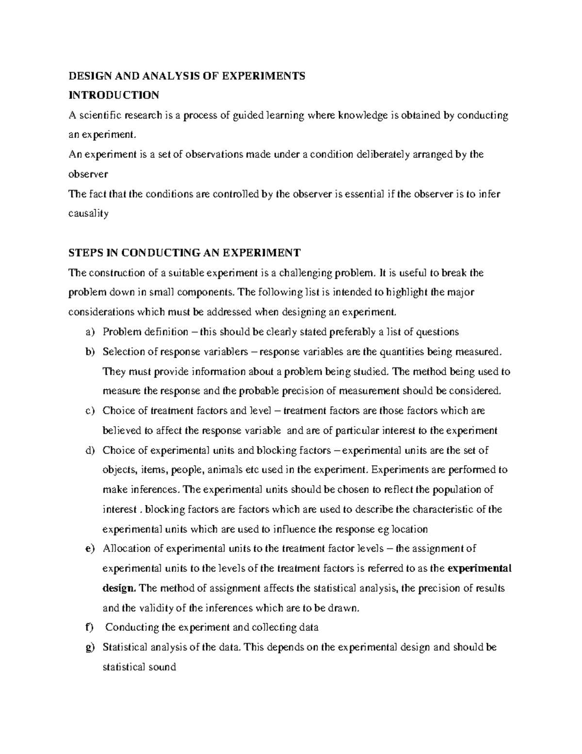 Design AND Analysis OF Experiment - DESIGN AND ANALYSIS OF EXPERIMENTS ...