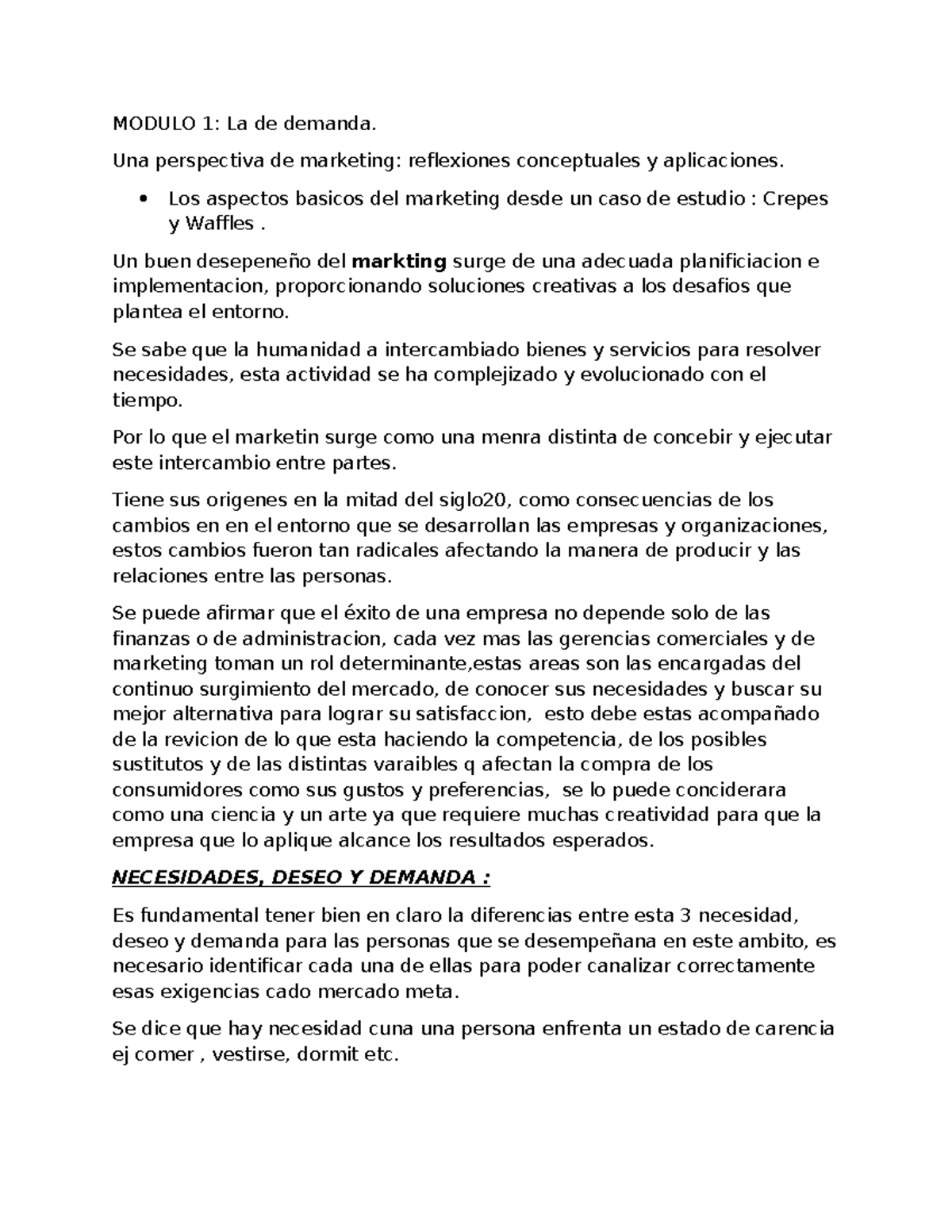 Modulo 1 - MODULO 1: La de demanda. Una perspectiva de marketing: reflexiones conceptuales y ...