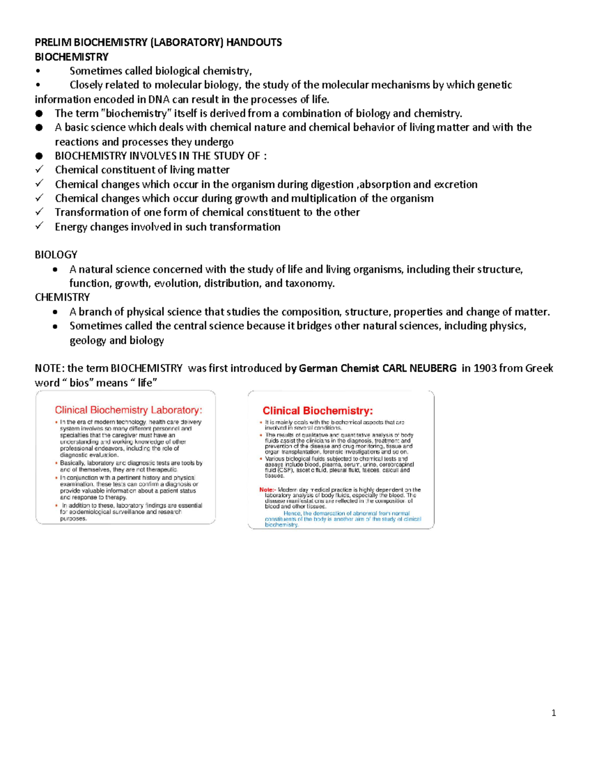 Biochem. lab(handouts) - PRELIM BIOCHEMISTRY (LABORATORY) HANDOUTS ...