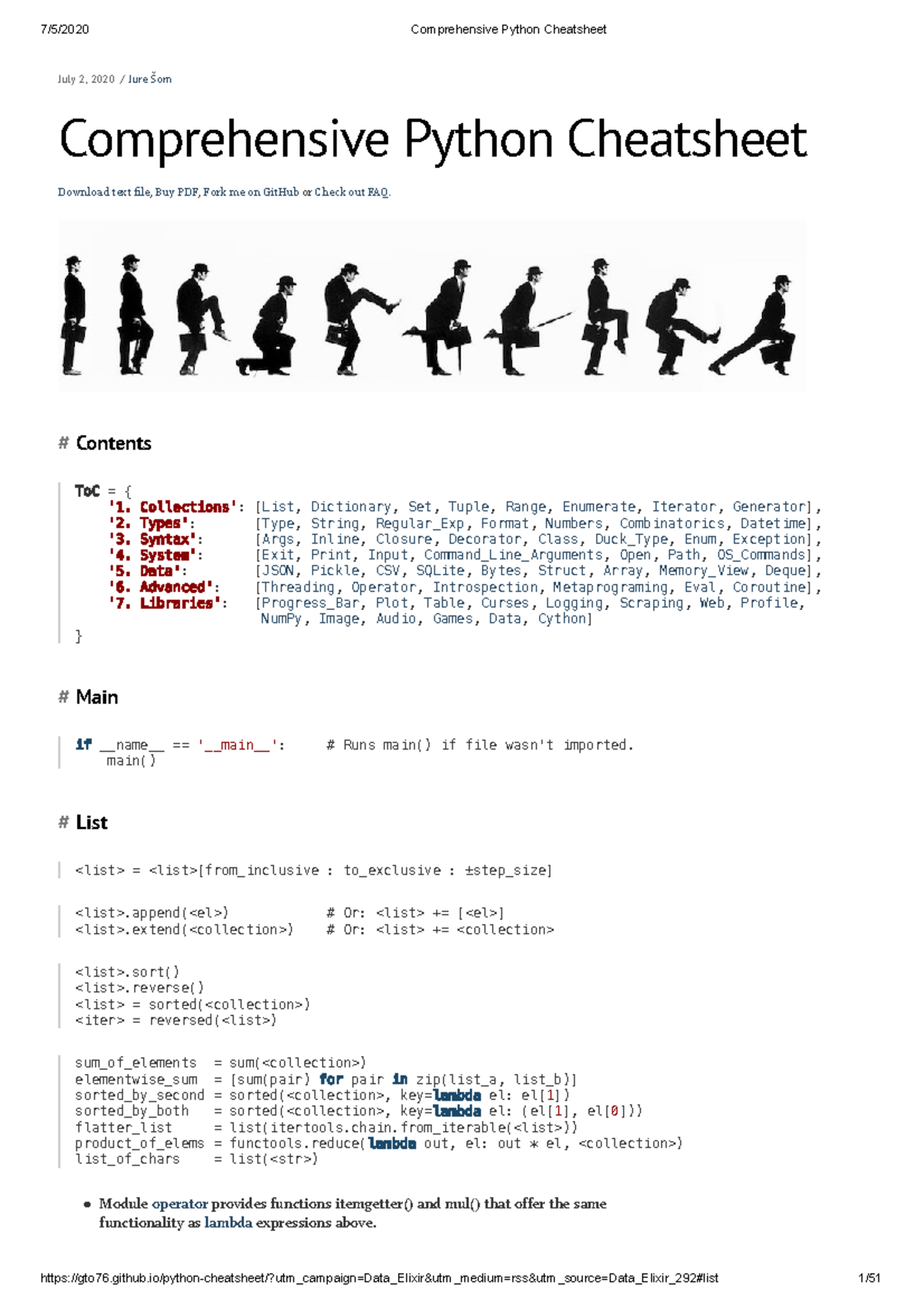 Comprehensive Python Cheatsheet - July 2, 2020 / Jure Šorn ...