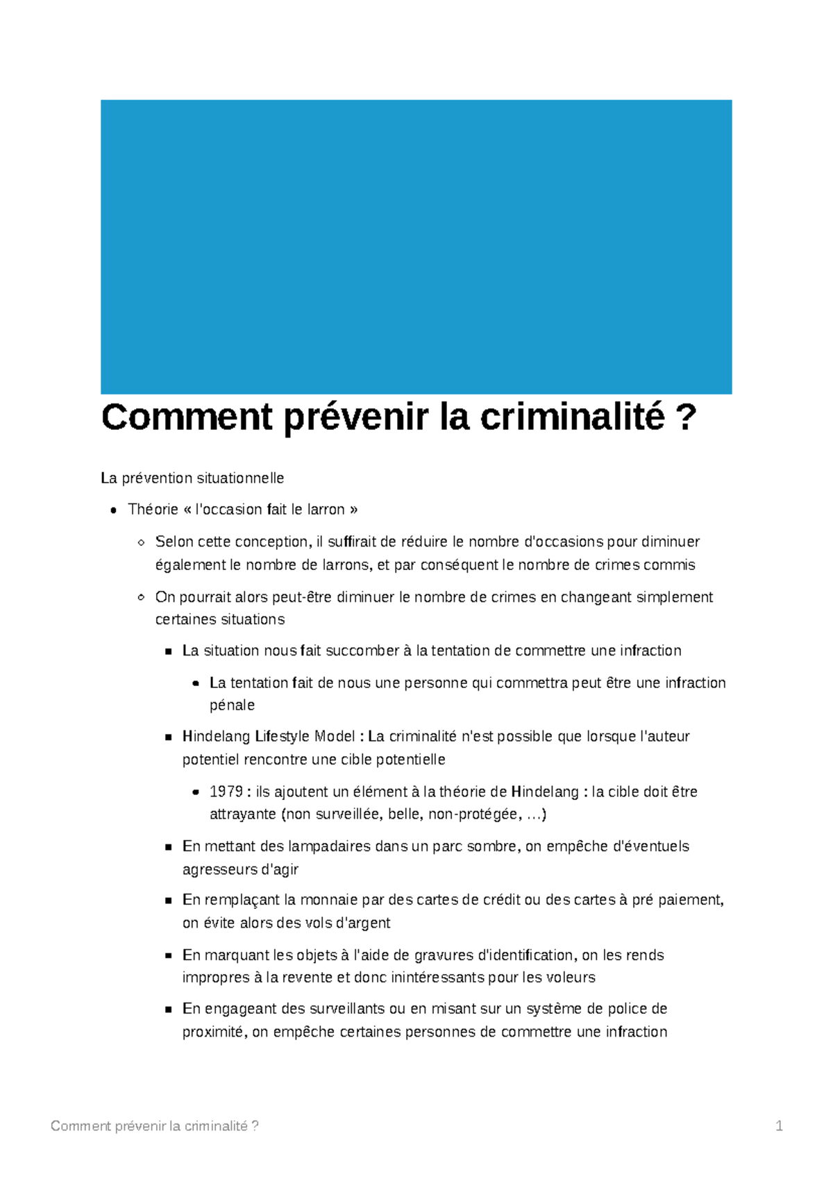 Comment prévenir la criminalité - Comment prévenir la criminalité? La ...