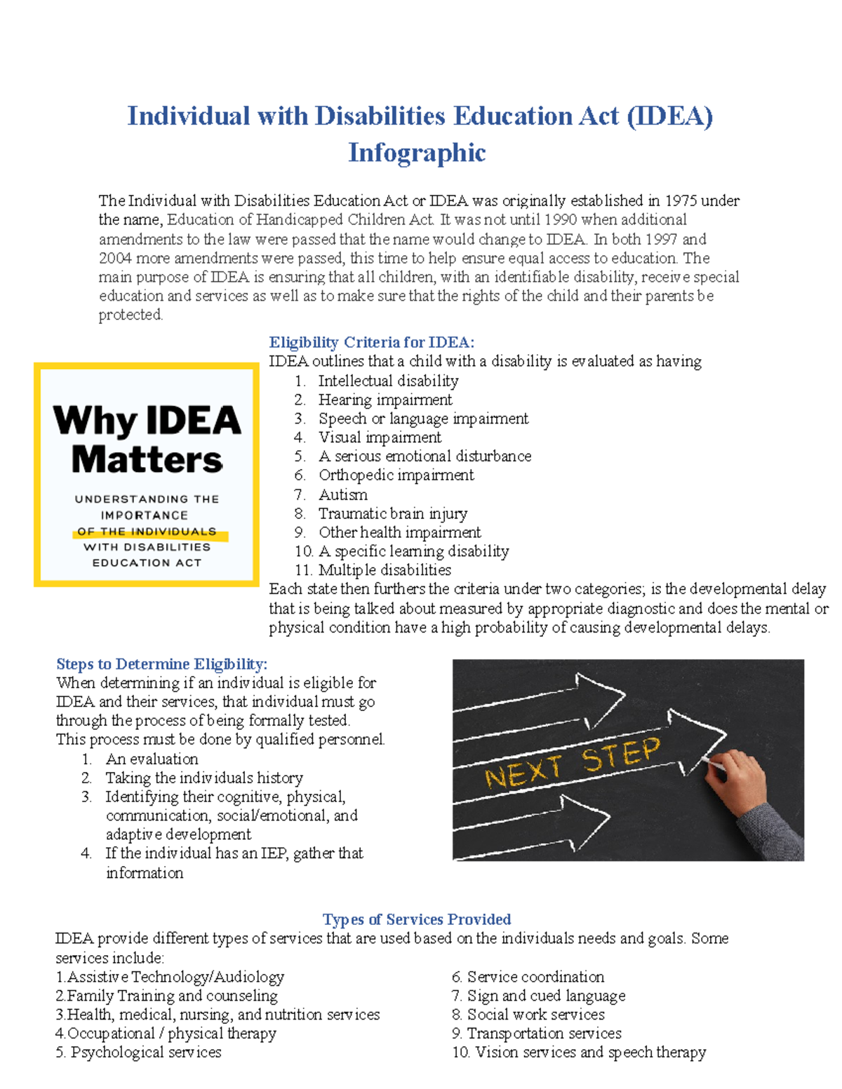 Individual with Disabilities Education Act (1) - It was not until 1990 ...
