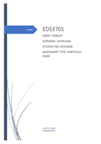 EDS3701 - Unisa - Educational Studies - Studocu