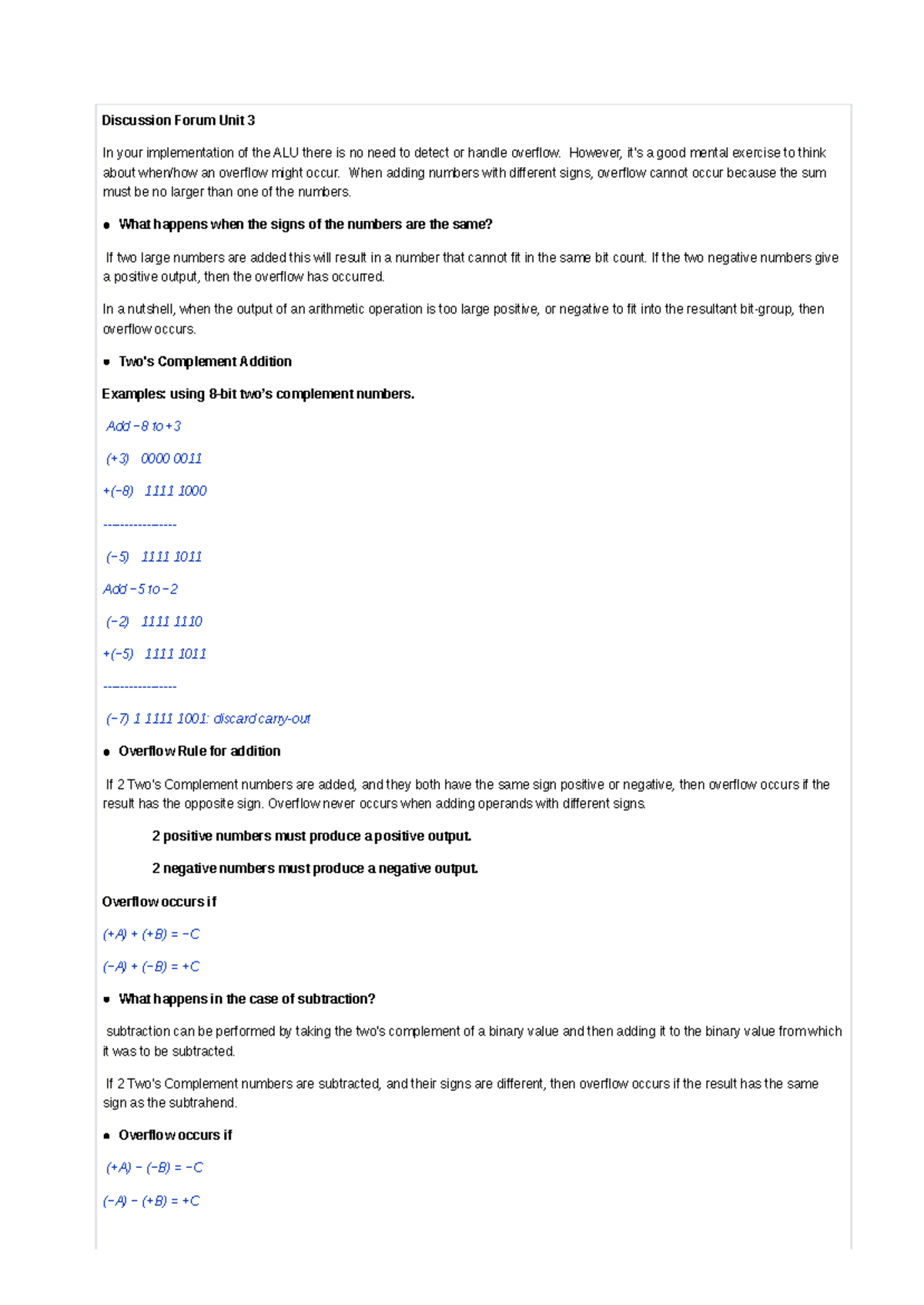 CS 1104 Discussion Forum Unit 3 - Discussion Forum Unit 3 In your ...