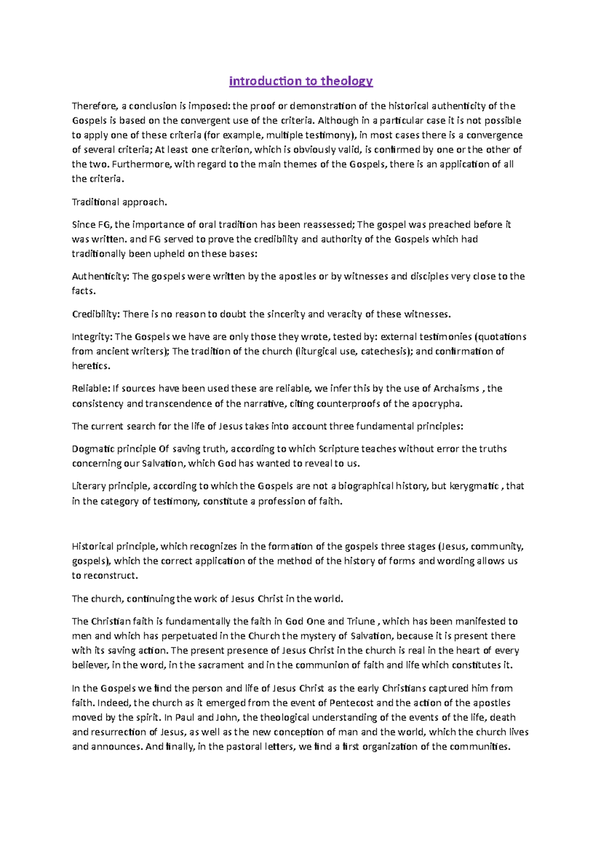 Introduction to Theology 3rd - introduction to theology Therefore, a ...