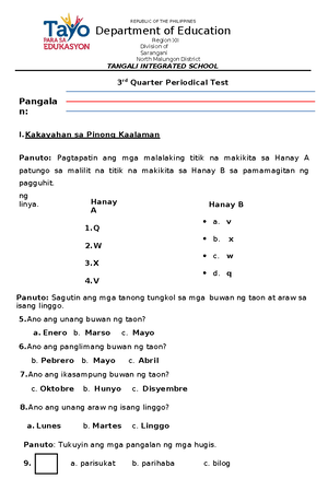 3rd-Periodical-Test - 3rd-Periodical-Test - IKATATLONG MARKAHANG ...