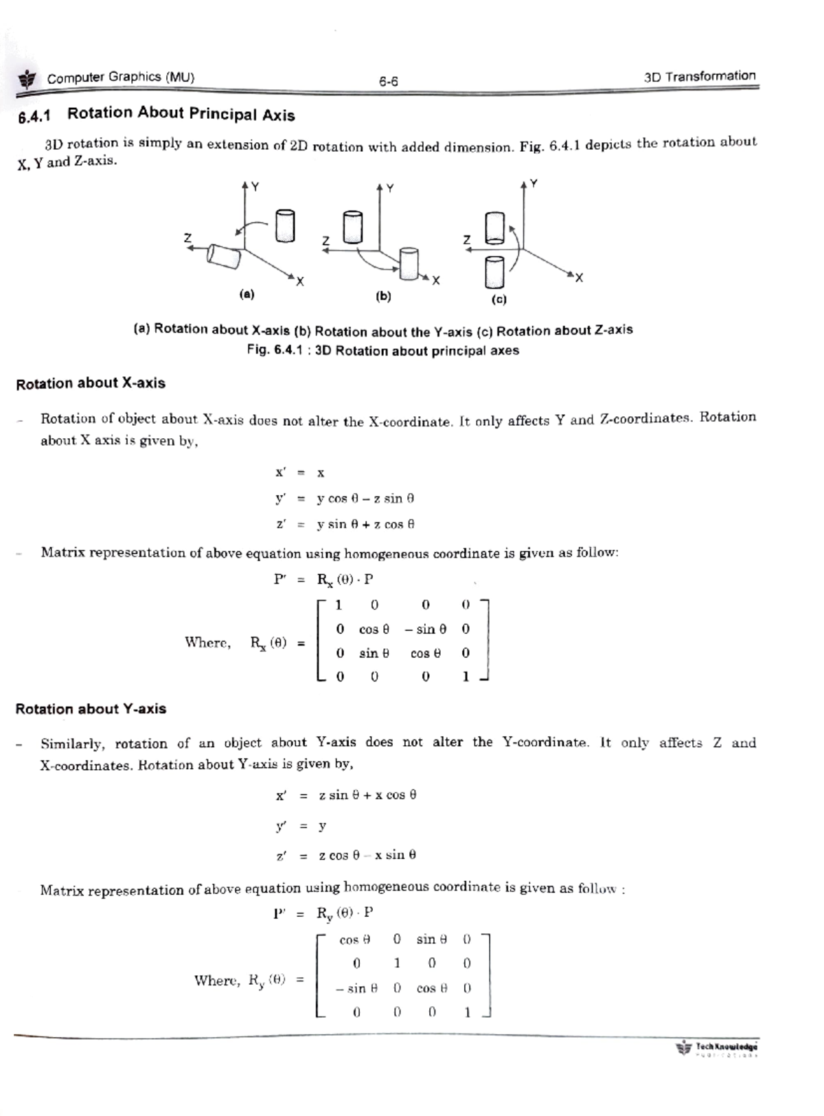 3d Rotation Computer Graphics Mobile Computing Computer Graphics Mu 6 3d Transformation 6 4