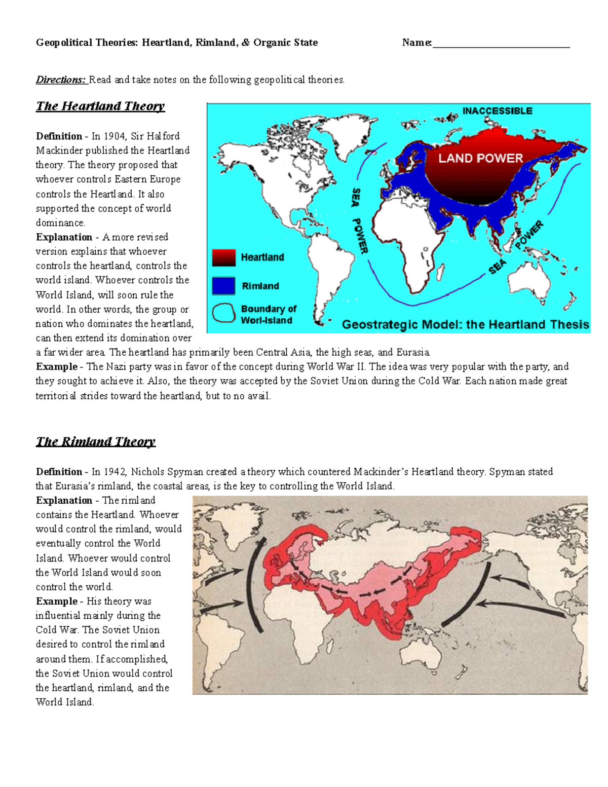 Geopolitical Theories Reading and Questions - Geopolitical Theories ...