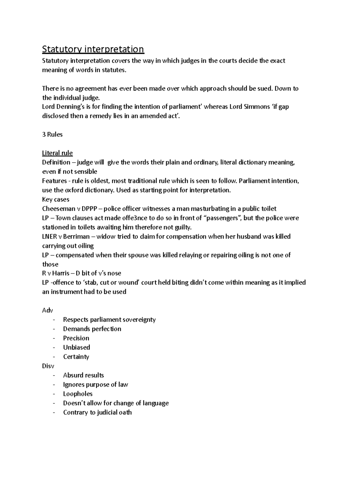 Statutory interpretation - Statutory interpretation Statutory ...