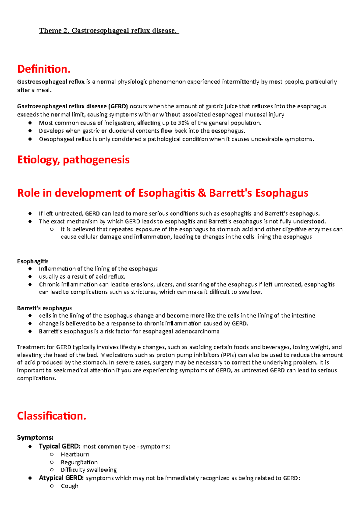 2. GERD - GERD - Theme 2. Gastroesophageal reflux disease. Definition ...