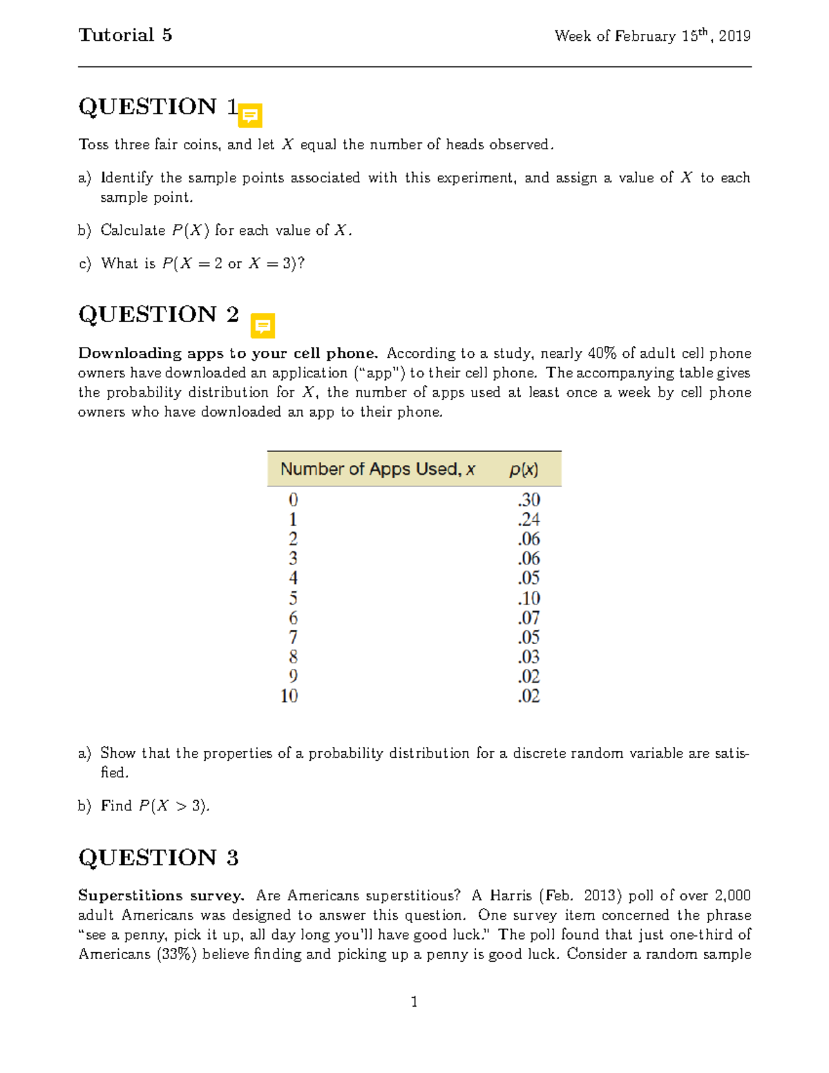 Tutorial 5 15Feb2019 sa - Tutorial 5 Week of February 15th , 2019 ...