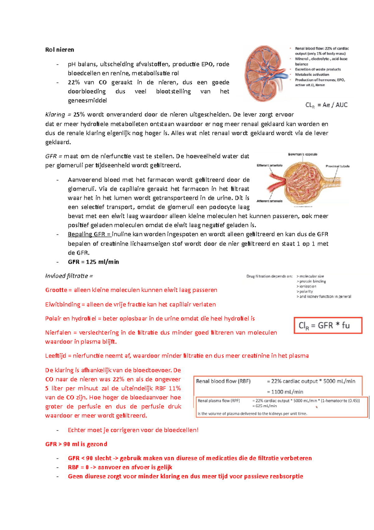 Renale klaring - Rol nieren pH balans, uitscheiding afvalstoffen ...