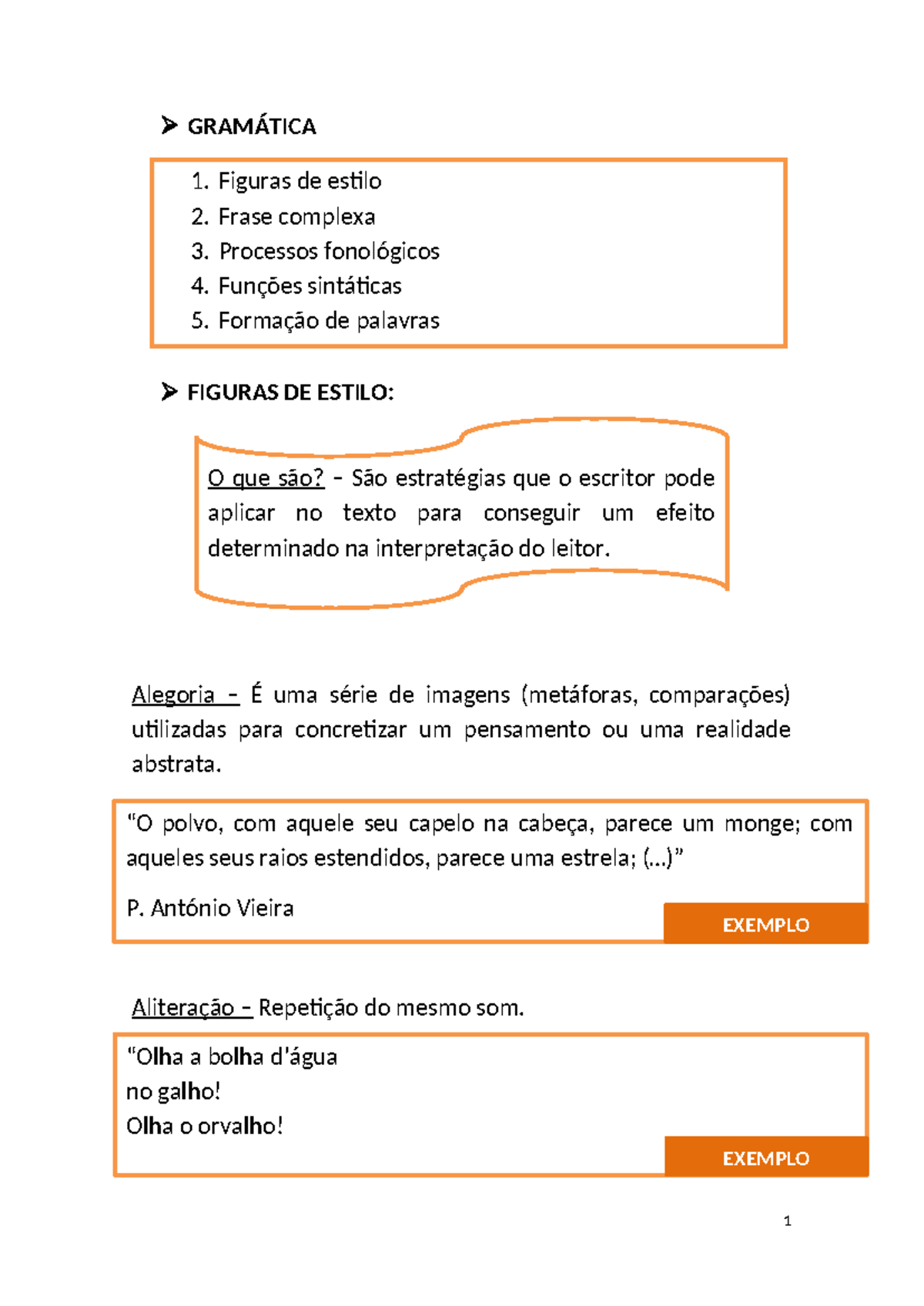 Gram tica - ……. - GRAMÁTICA FIGURAS DE ESTILO: Alegoria – É uma série de imagens (metáforas ...