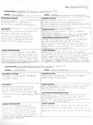 Unit 5 drug cards - CLASSIFICATION: cholinergic, antiemetic, GI ...