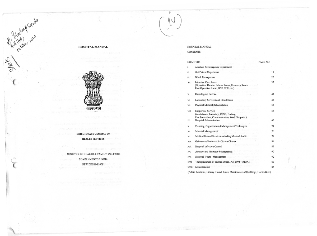 04. Hospital manual - Lecture notes 2 - Bachelor of Science in ...