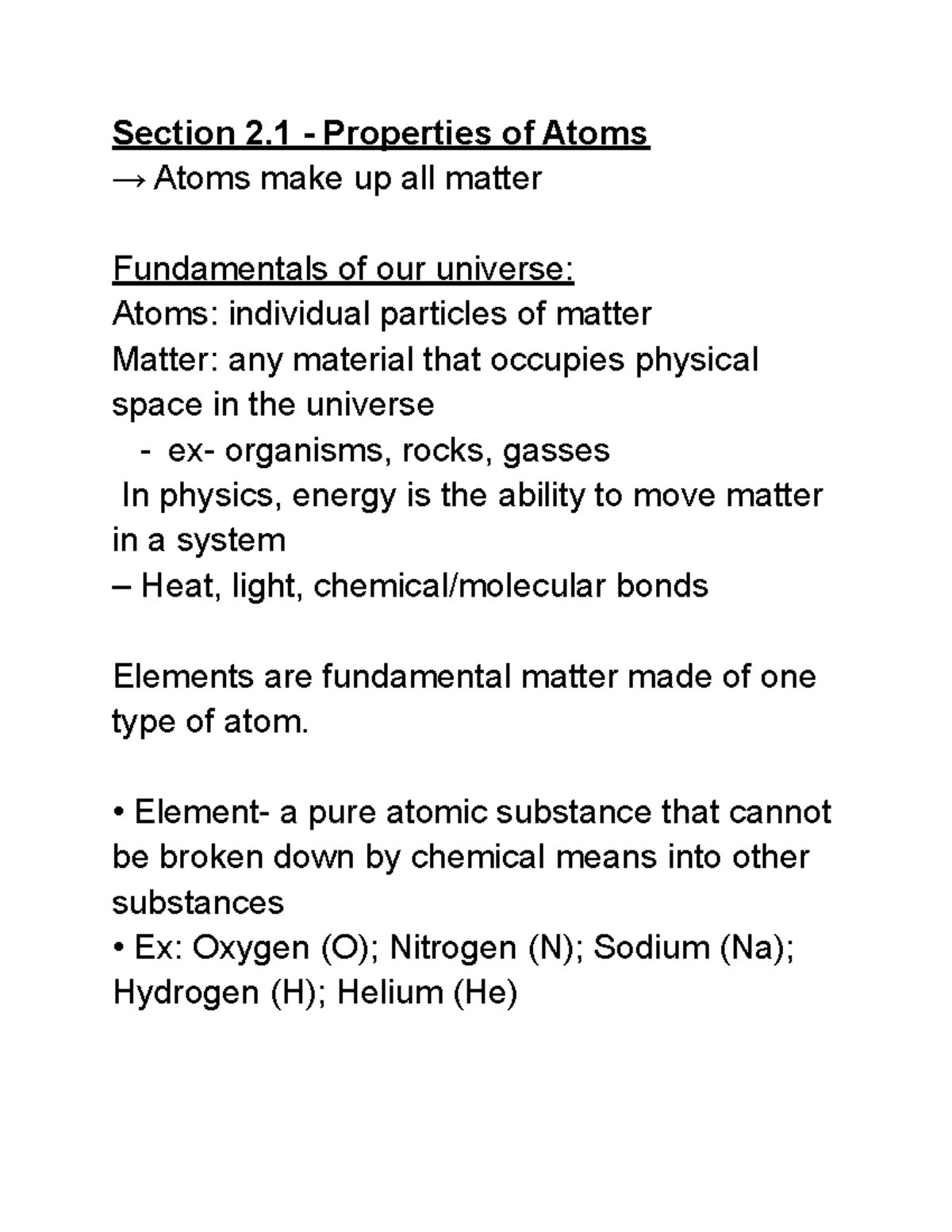 Chapter 2 Section 1 - Properties of Atoms - Section 2 - Properties of ...