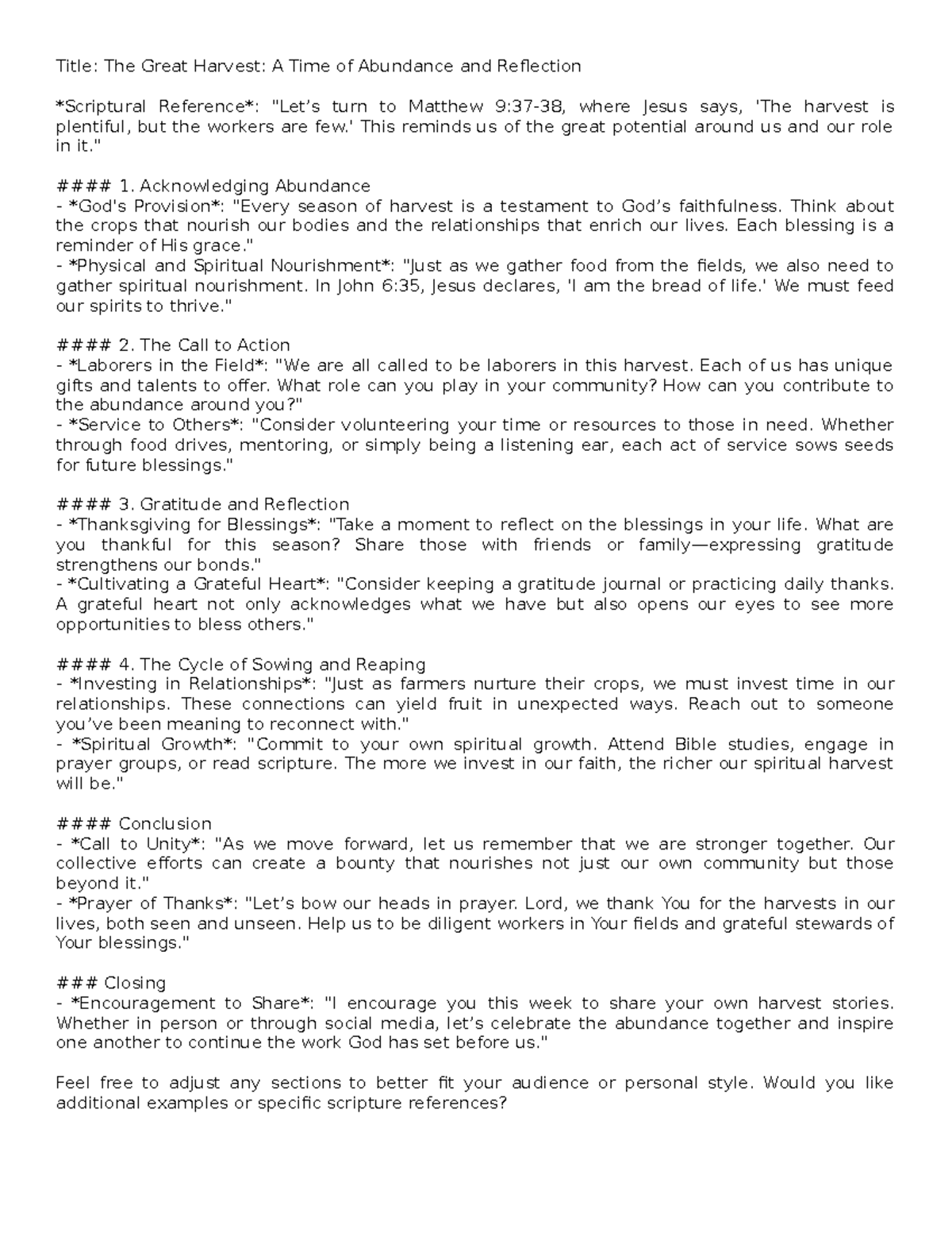 Great Harvest - 1234 - Title: The Great Harvest: A Time of Abundance ...