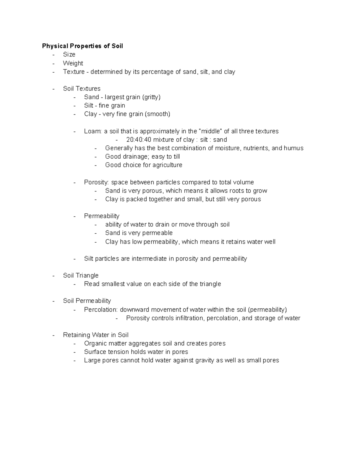 11-28-2023 Environmental Notes - Physical Properties of Soil - Size ...