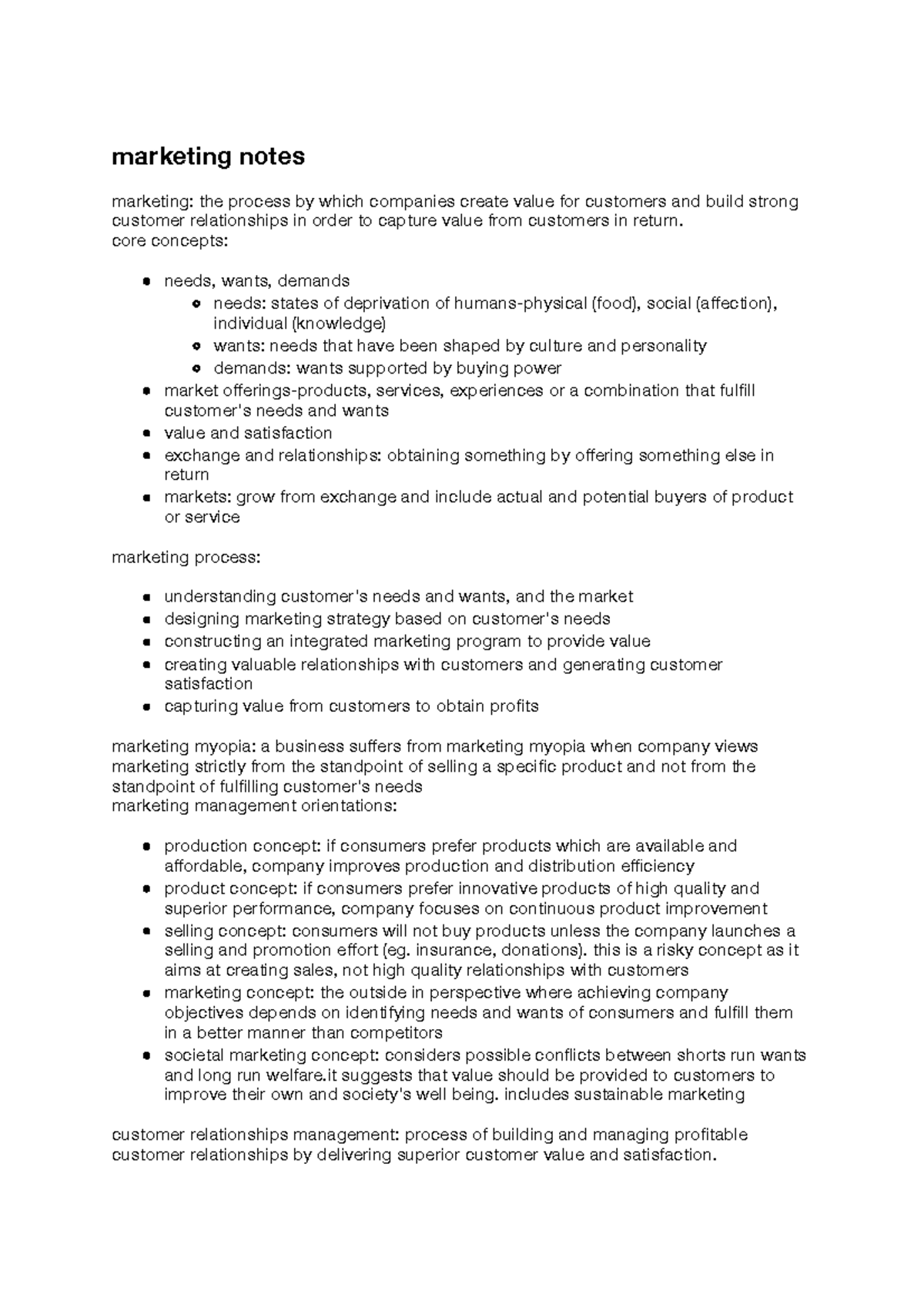 Marketing Management Super-Concise Summary with Key Definitions ...