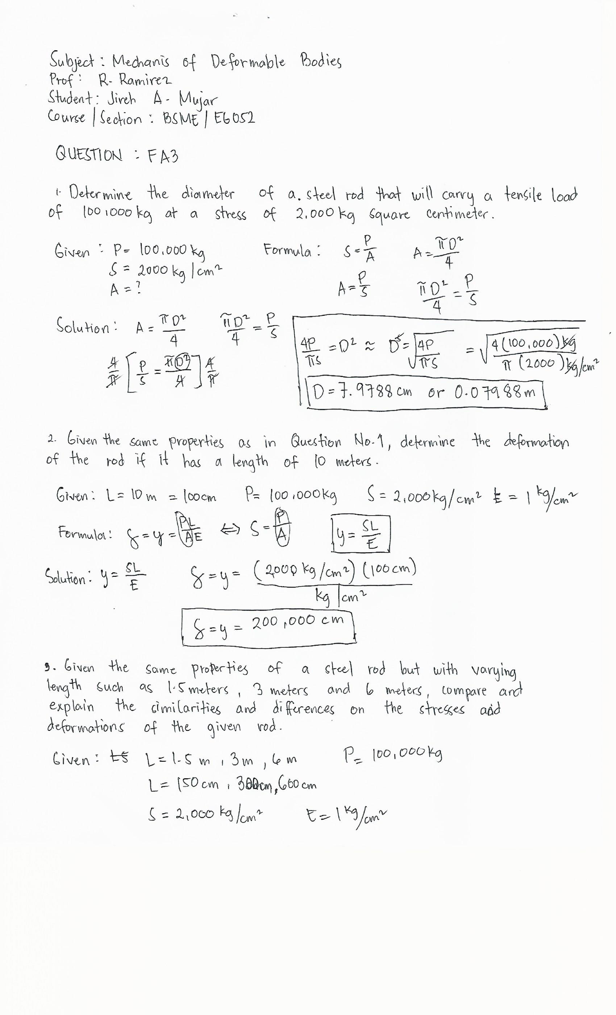 FA3 answer - assignment - Machine Design 1 - Studocu