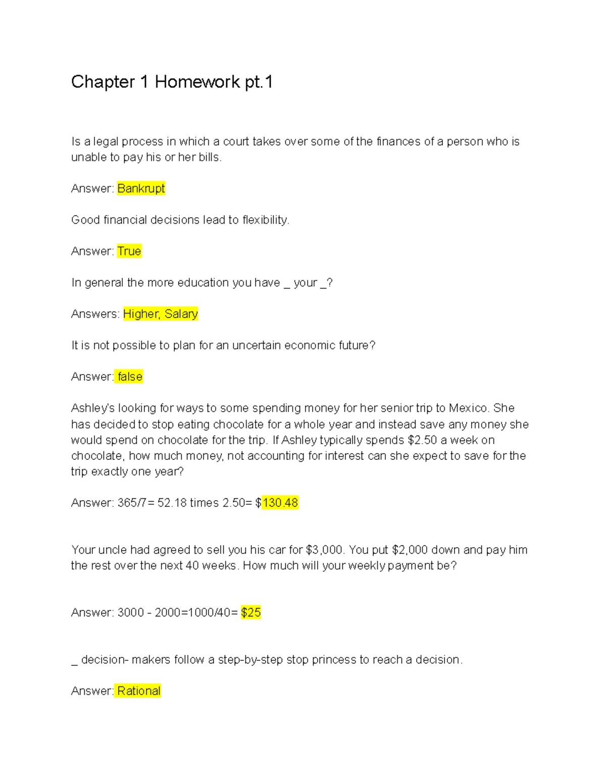 Chapter 1 Homework pt - Help you find answers that might not be in the book. - Chapter 1 ...