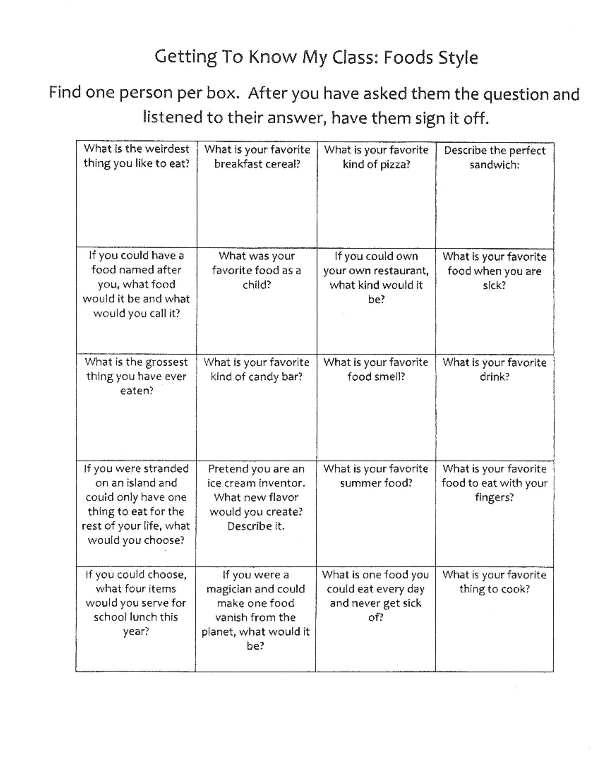 Getting to know my class - Studocu