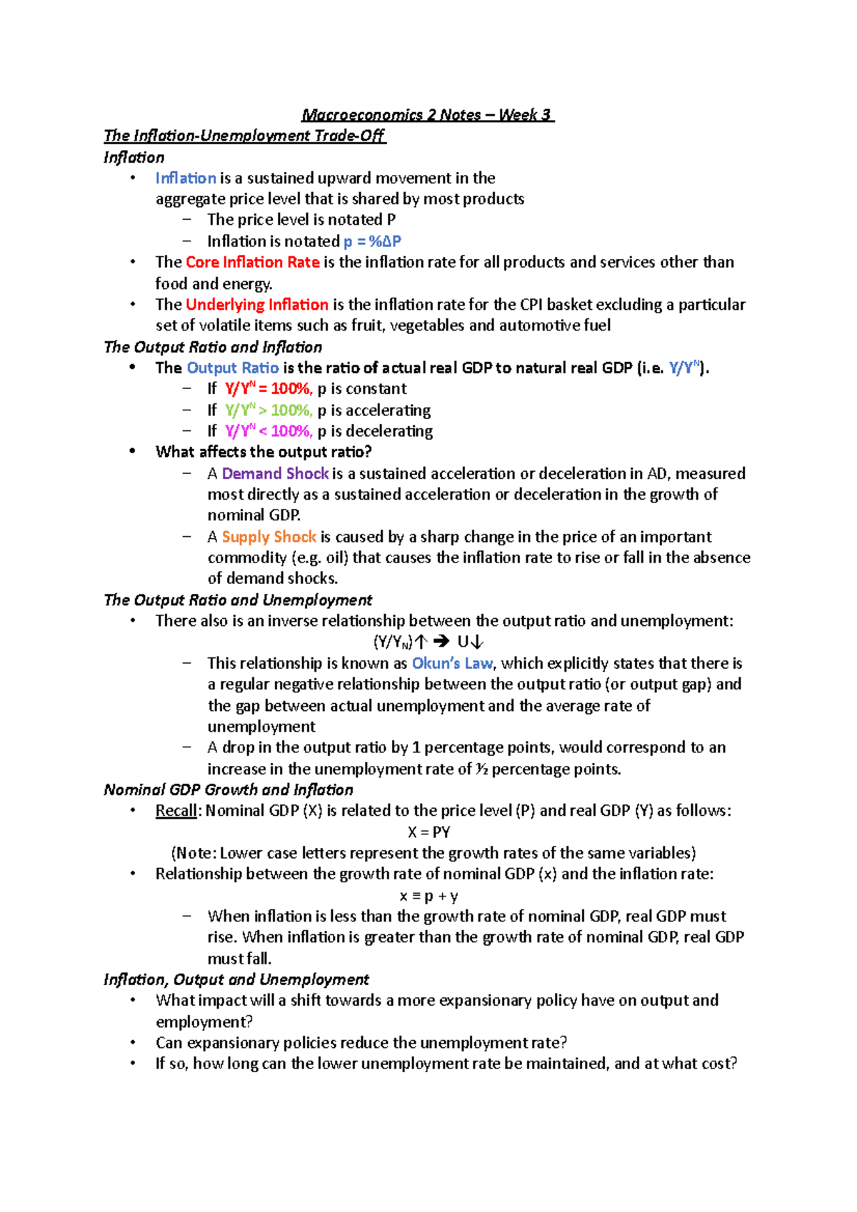 Macroeconomics 2 Notes - Week 3 - Macroeconomics 2 Notes – Week 3 The ...