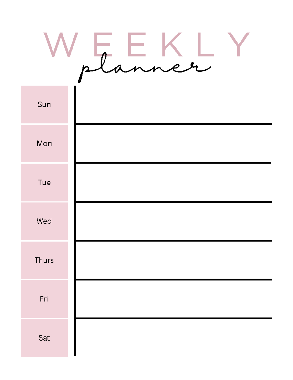 Weekly Planner - General Biology - WEEKL Y planner Sun Mon Tue Wed ...