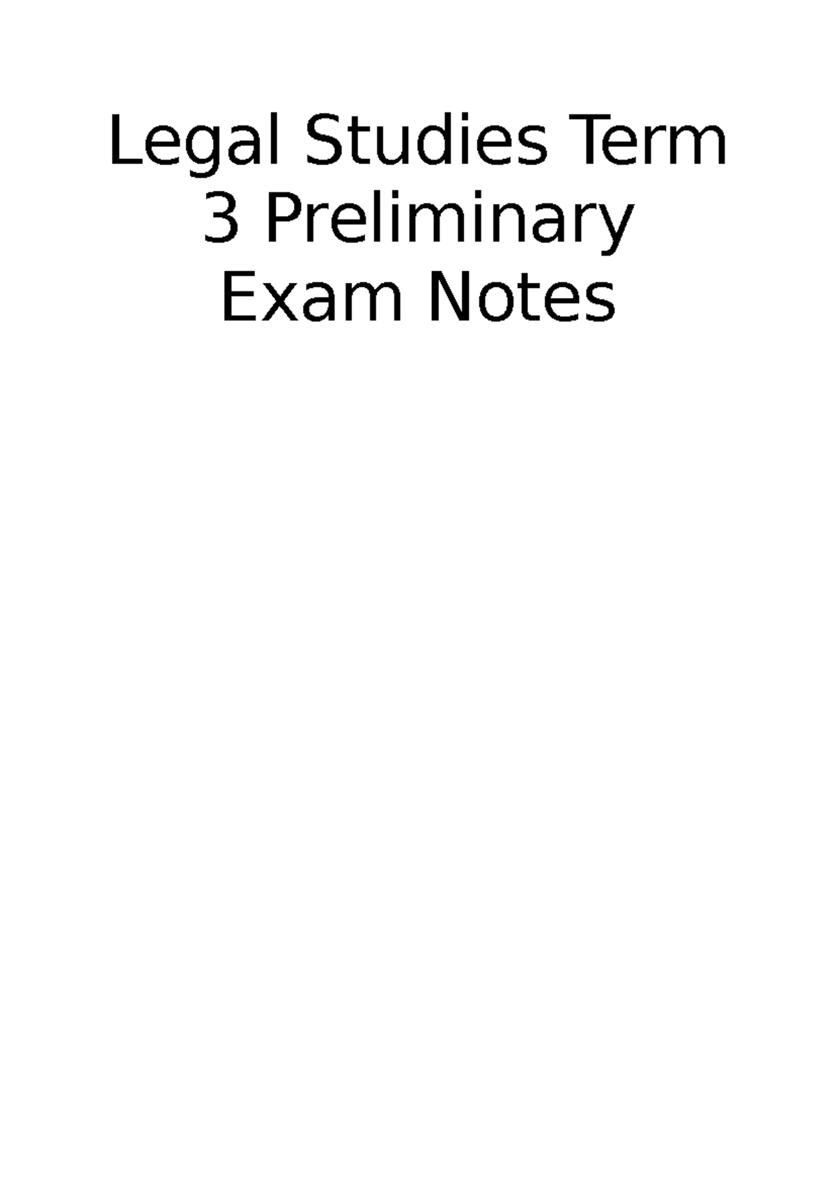 Legal Studies Term 3 Preliminary Exam Notes - Legal Studies Term 3 ...